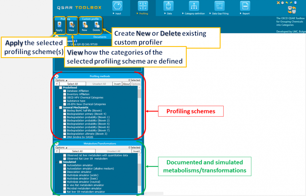 Profiling ⬣ QSAR Toolbox