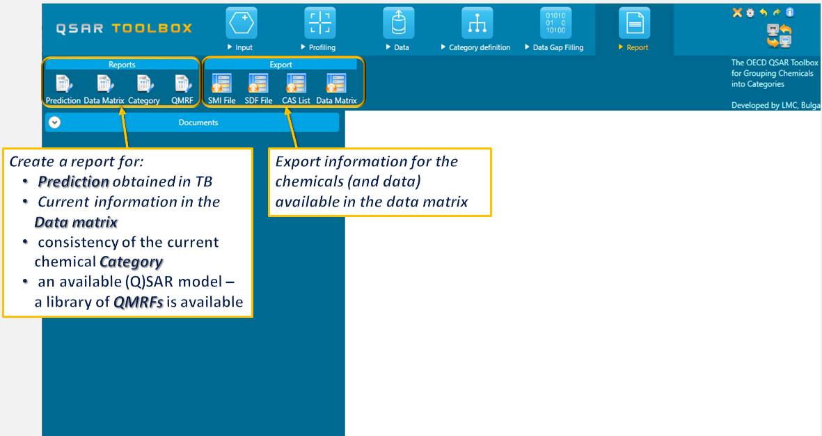 Reporting ⬣ QSAR Toolbox